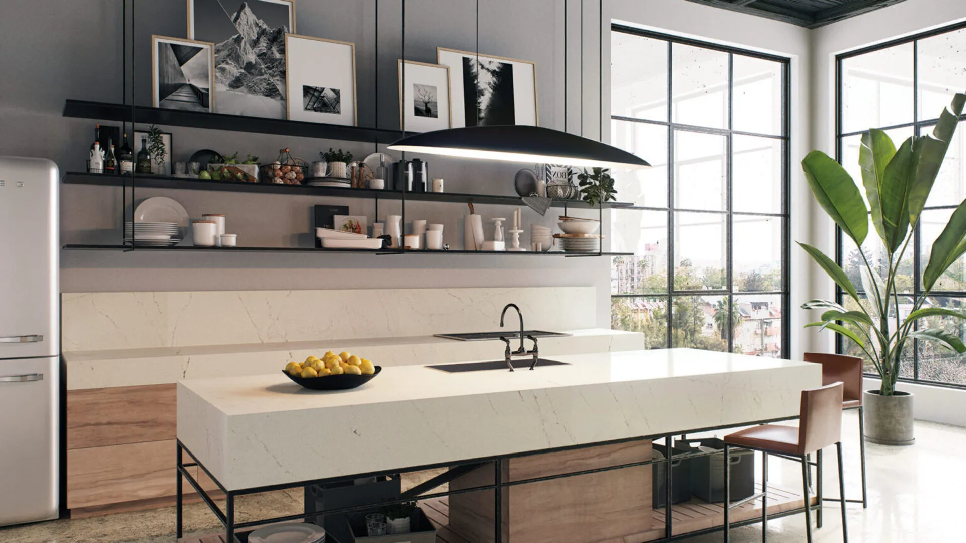 Buy Caesarstone Aterra Blanca Quartz Full Slabs Online | CountertopSmart