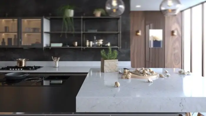 Buy Vicostone Crema Chiffon Quartz Full Slabs Online | CountertopSmart
