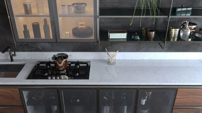Buy Vicostone Crema Chiffon Quartz Full Slabs Online | CountertopSmart