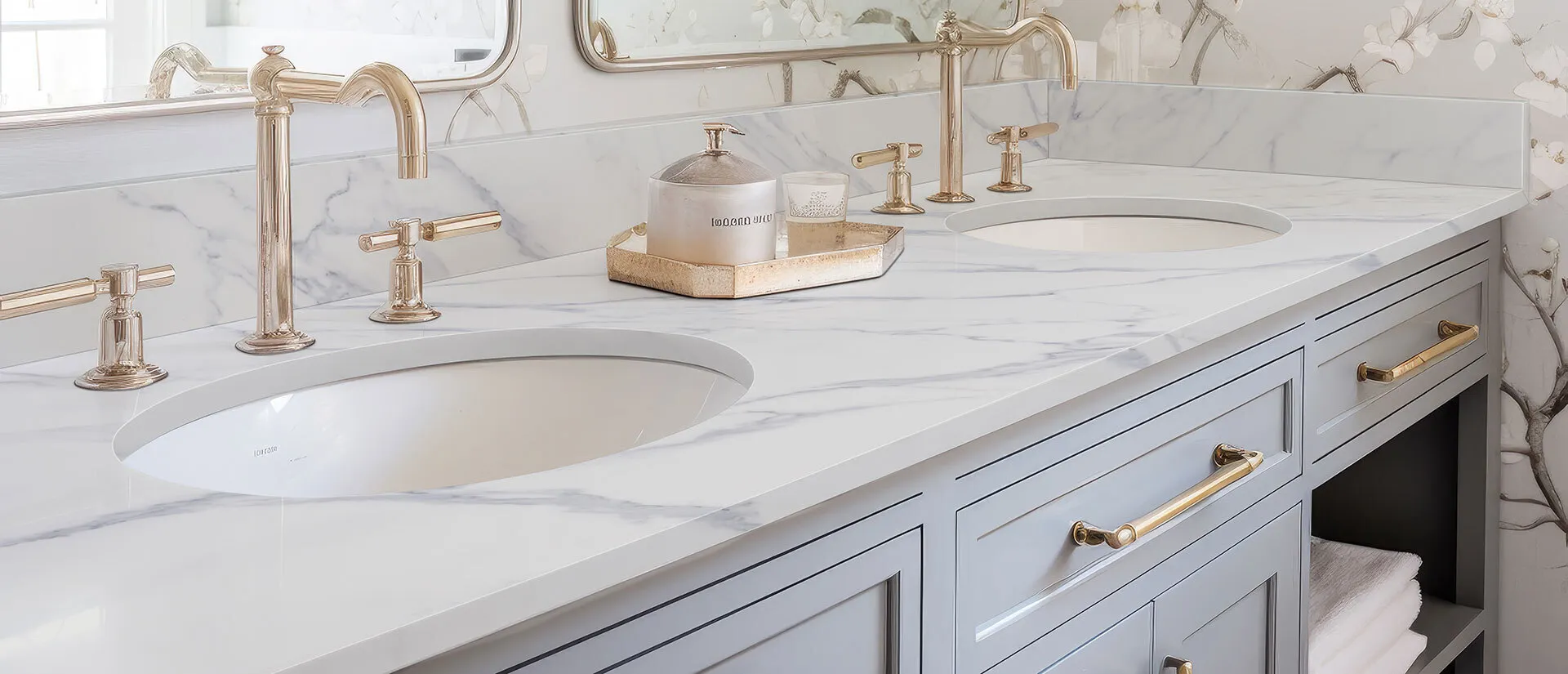 Buy Q Quartz Calacatta Anava Quartz Full Slabs Online | CountertopSmart
