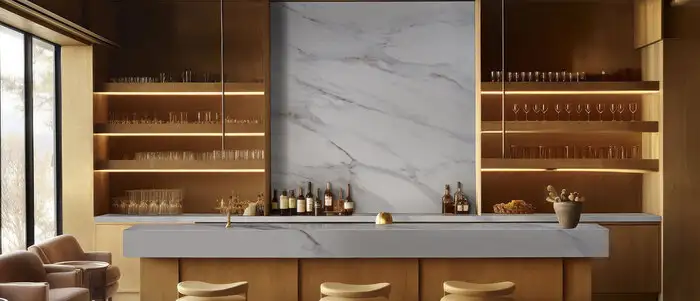 Buy Q Quartz Calacatta Castana Quartz Full Slabs Online | CountertopSmart