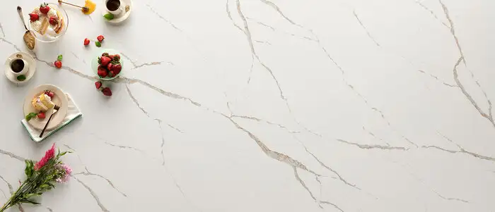 Buy Q Quartz Calacatta Laza Oro Quartz Full Slabs Online | CountertopSmart